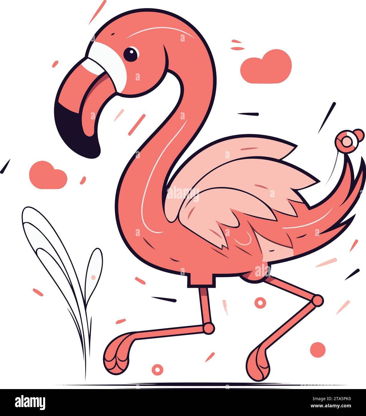 Cartoon illustration flamingo in love Stock Vector Images - Alamy