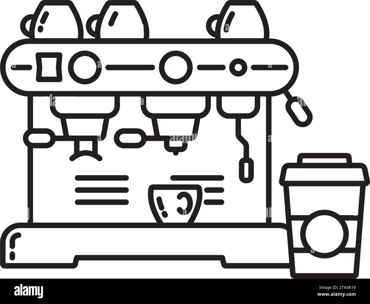 Professional Italian Espresso machine vector line icon for Barista Day on March 1 Stock Vector ...