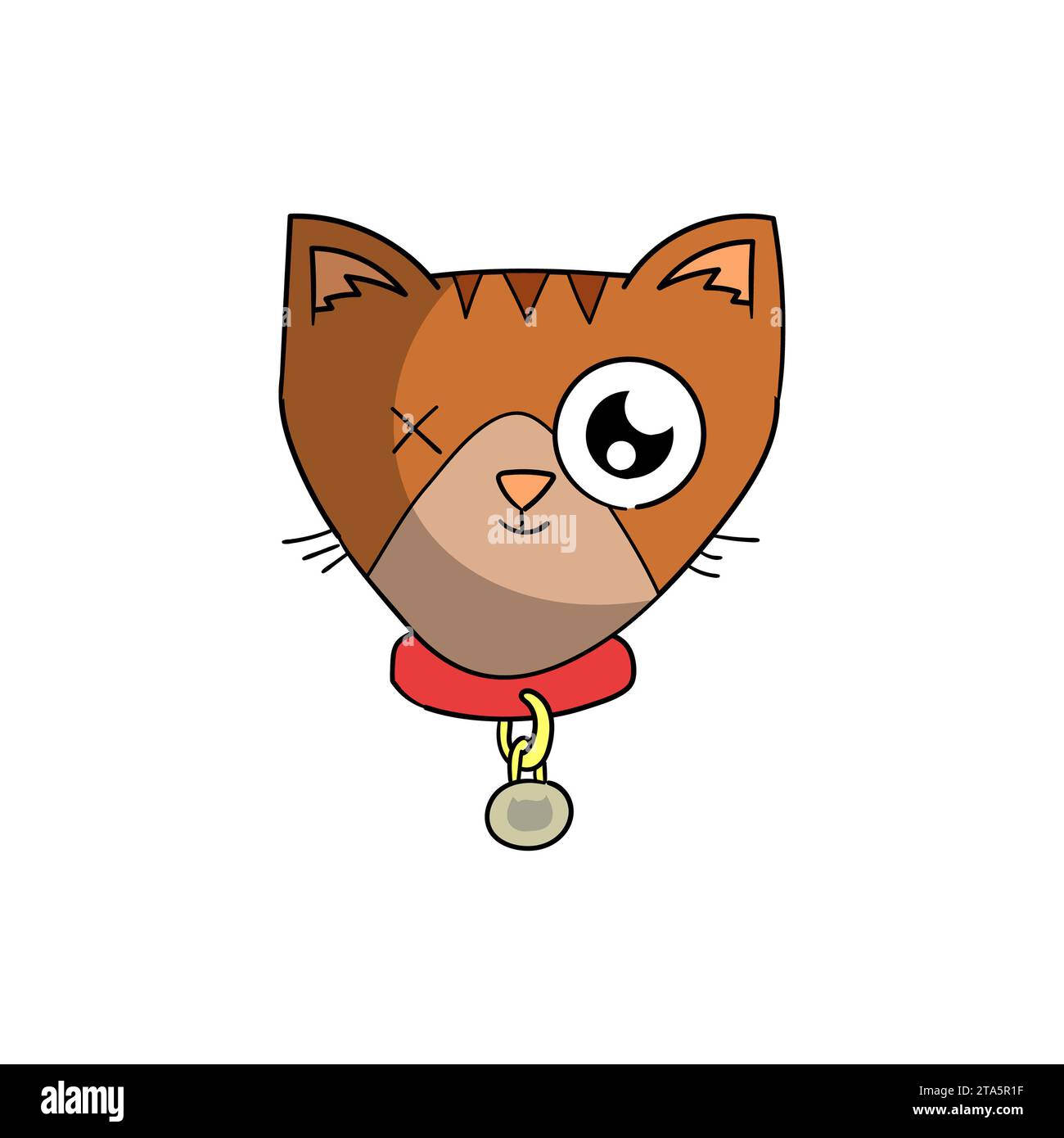 Cute fun cartoon cat portrait Stock Photo - Alamy
