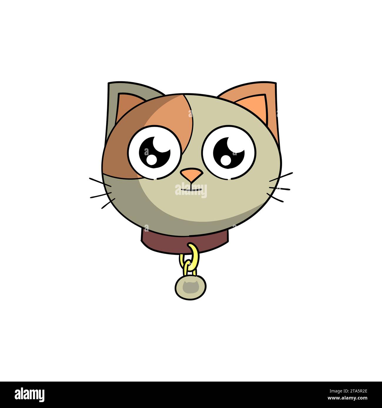 Cute fun cartoon cat portrait Stock Photo - Alamy