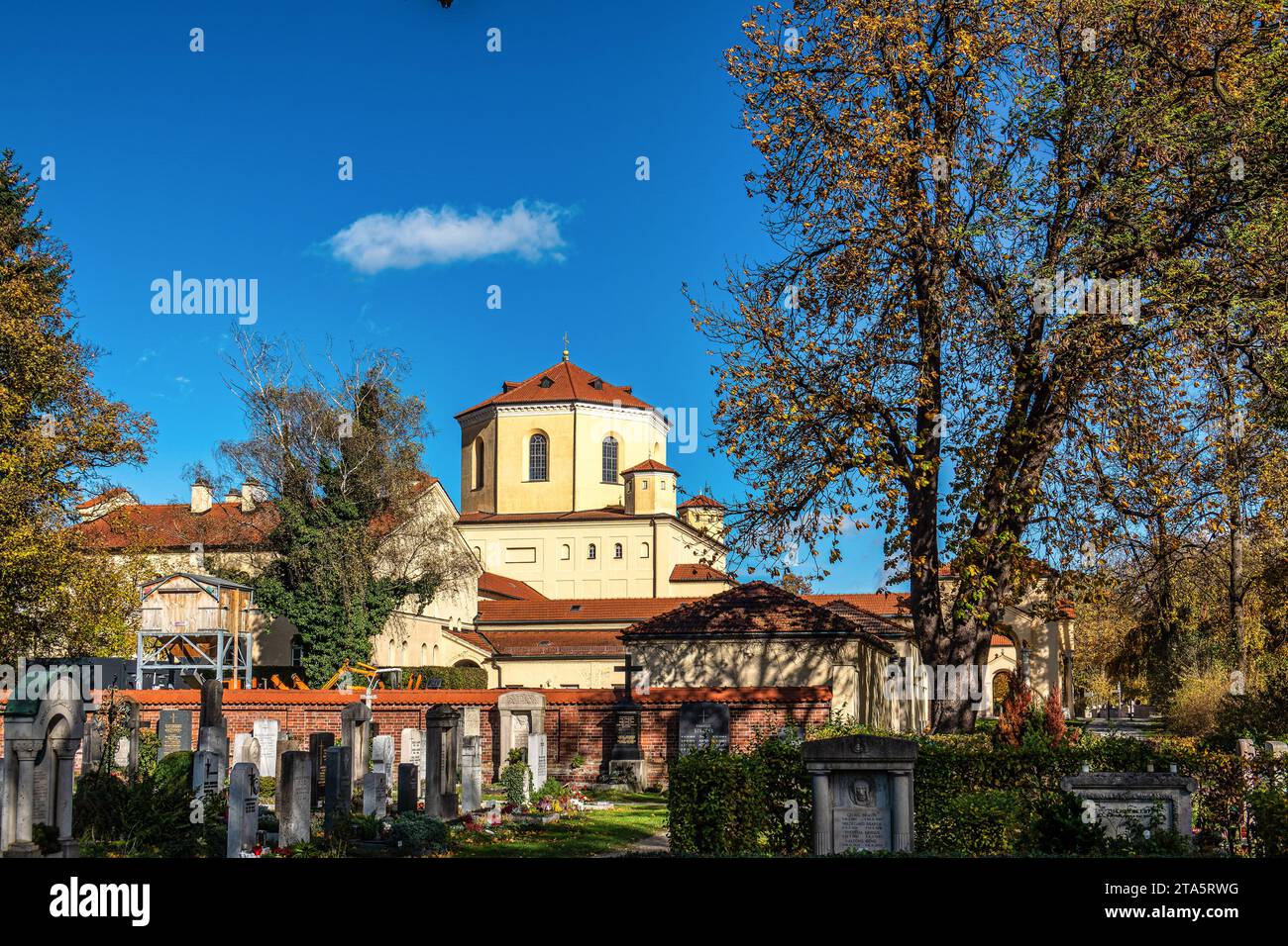 Autumn view of the Nordfriedhof, Northern Cemetery, with 34,000 burial ...