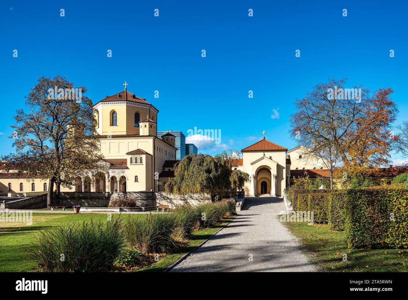 Autumn view of the Nordfriedhof, Northern Cemetery, with 34,000 burial ...