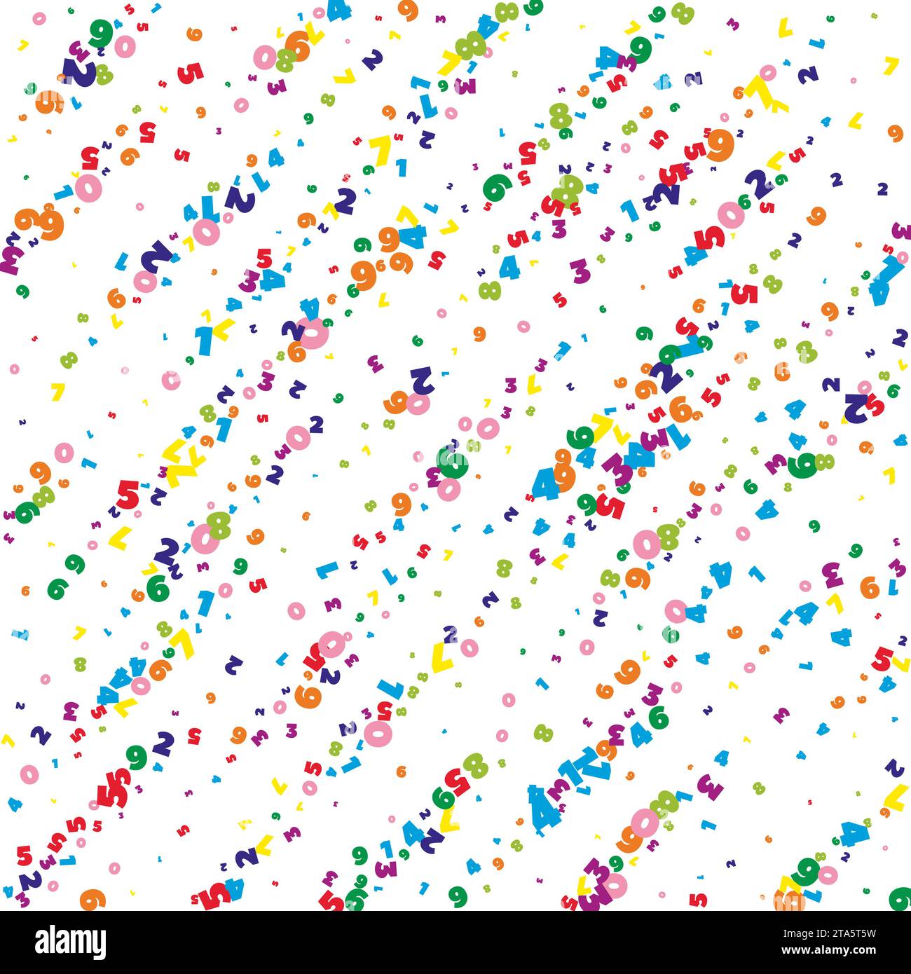 Falling vivid numbers. Math study concept with flying digits. Modern ...