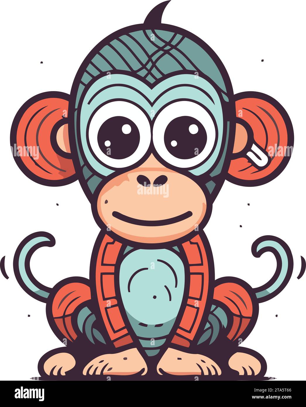 Cute monkey. Vector illustration. Isolated on white background Stock ...