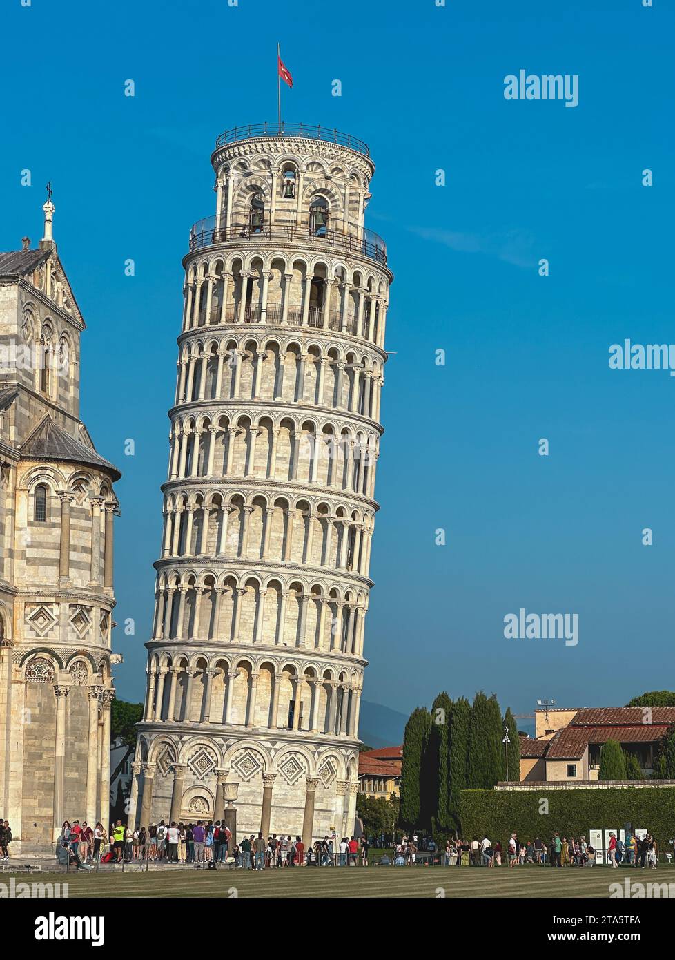 Italy, Tuscany - October 6, 2023: Tourists visiting Pisa tower and ...