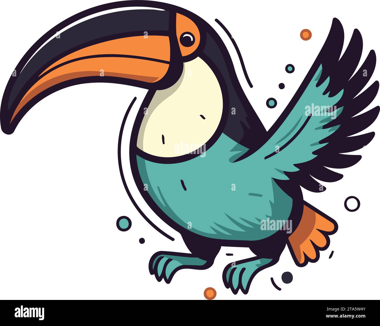 Toucan bird cartoon vector illustration isolated on a white background ...