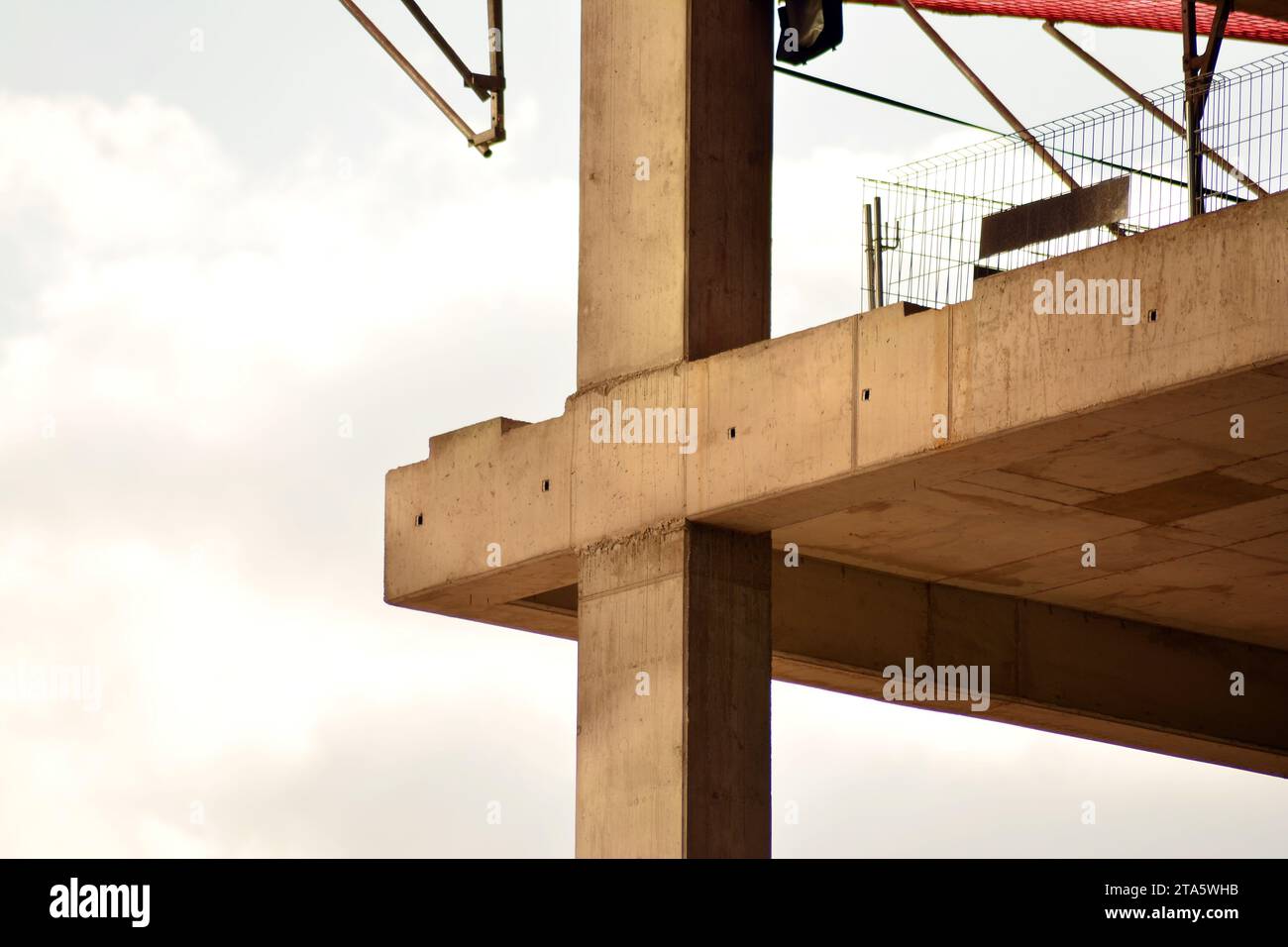 High rise building under construction. Installation of glass facade ...
