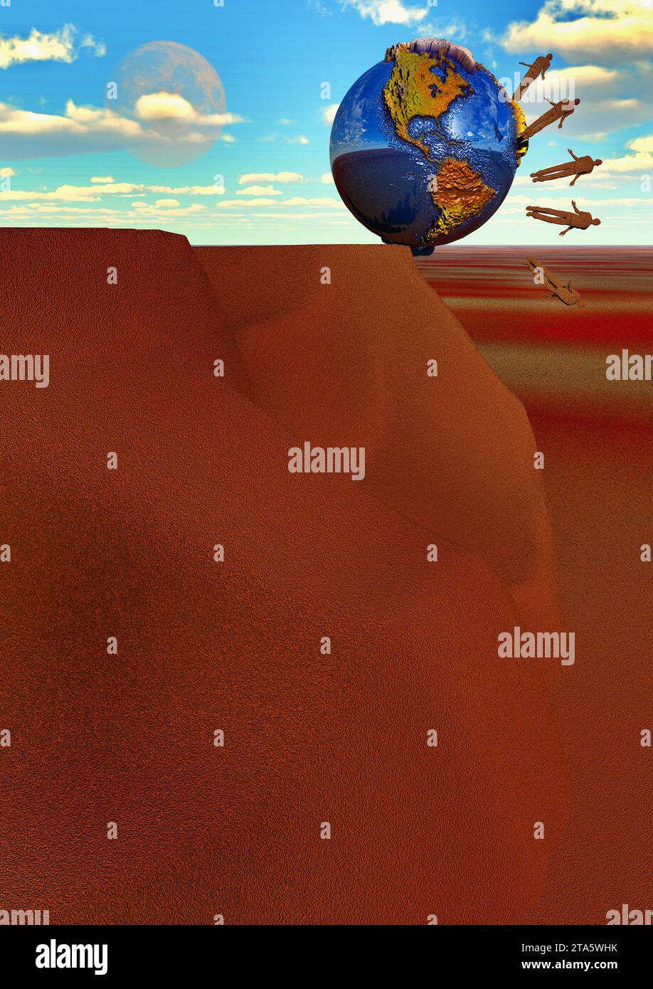 THe Earth & Humanity Falling Off A Cliff Stock Photo - Alamy