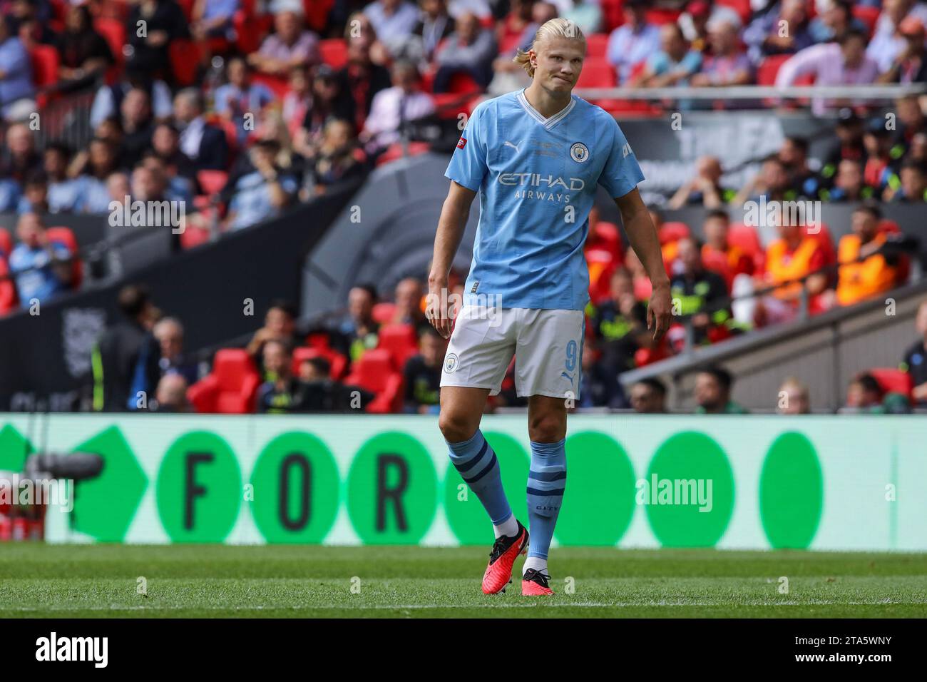 Erling Haaland of Manchester City - Arsenal v Manchester City, FA ...