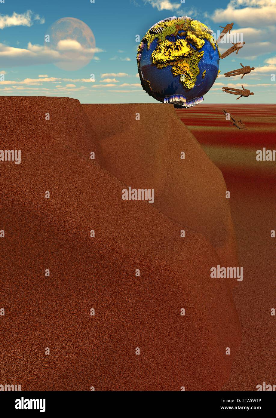 The Earth & Humanity Falling Off A Cliff Stock Photo - Alamy