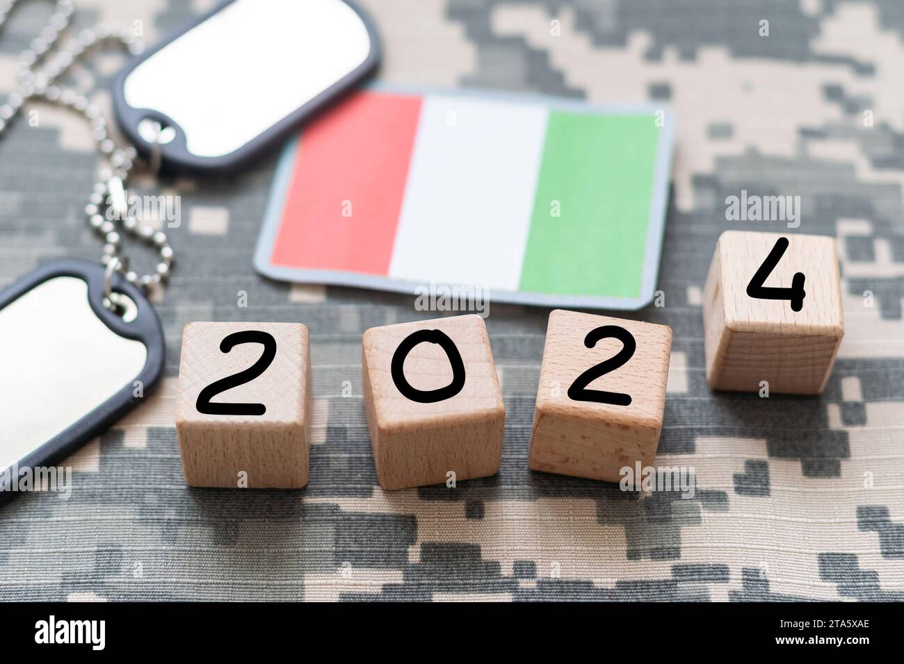 Large Silver Design 2024 with an Italian Flag Background Stock Photo ...