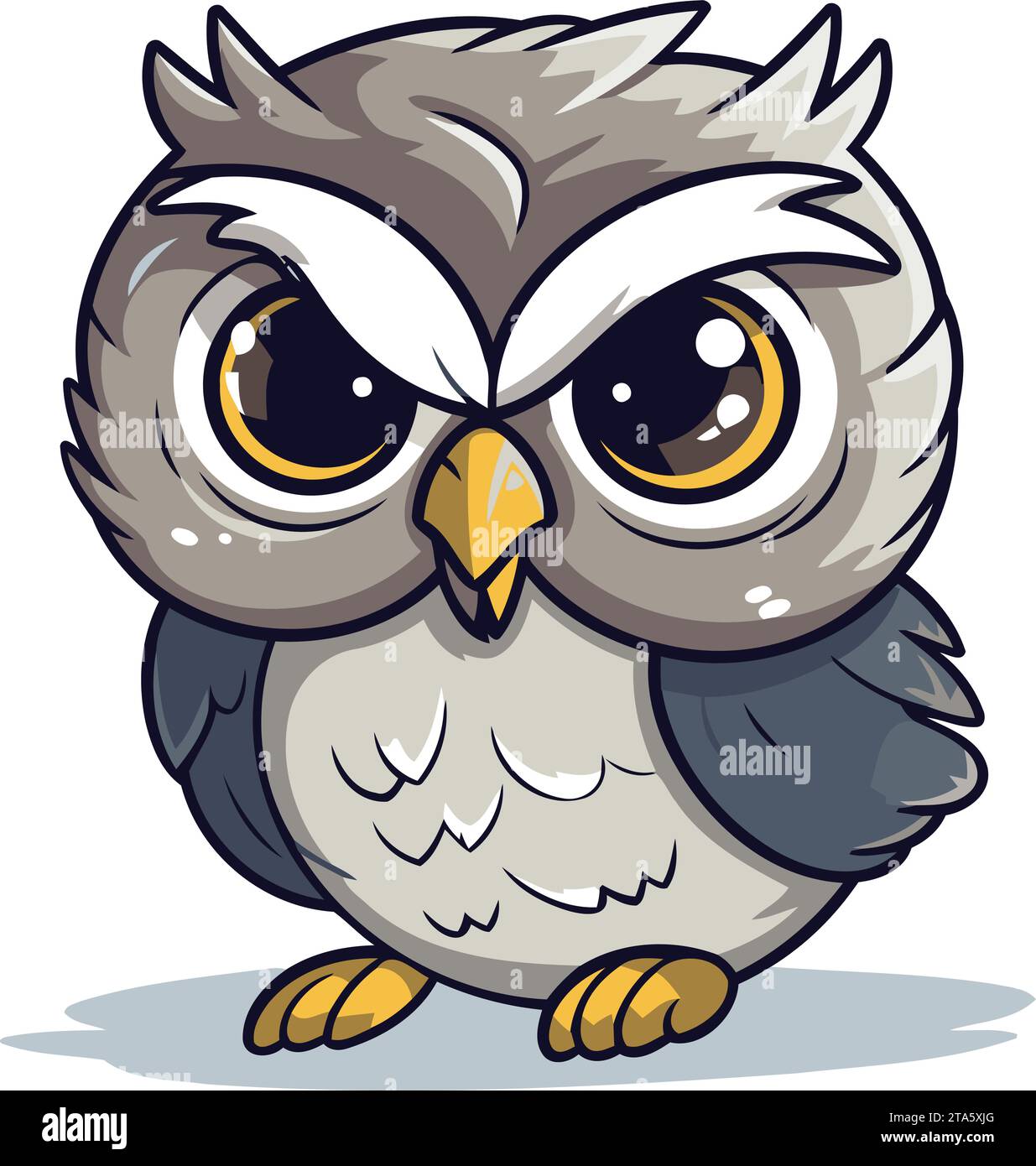 Owl big eyes white background Cut Out Stock Images & Pictures - Alamy