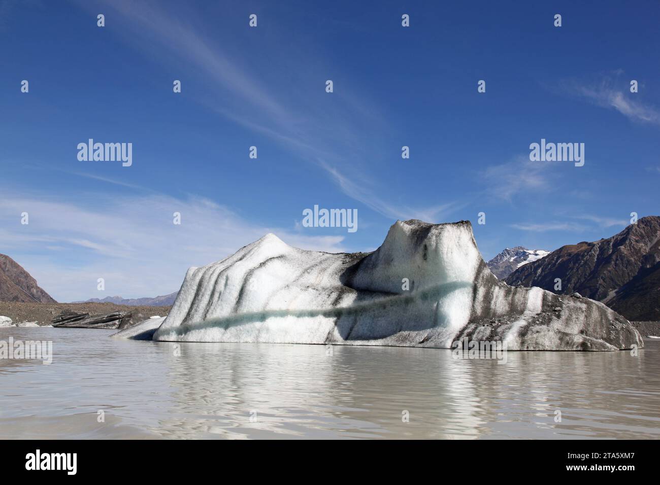 This iceberg is located in Tasman Lake at the terminal of the massive ...