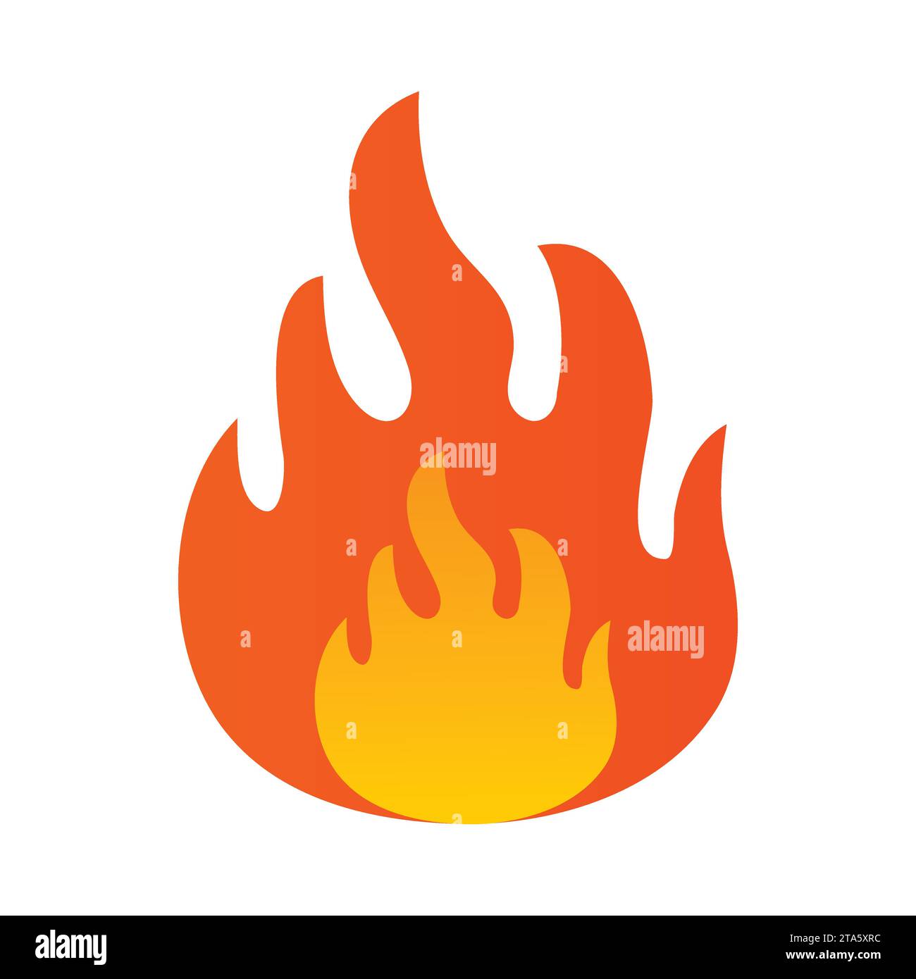 High quality fire emoticon isolated on white background. Fire emoji vector illustration. Lit ...