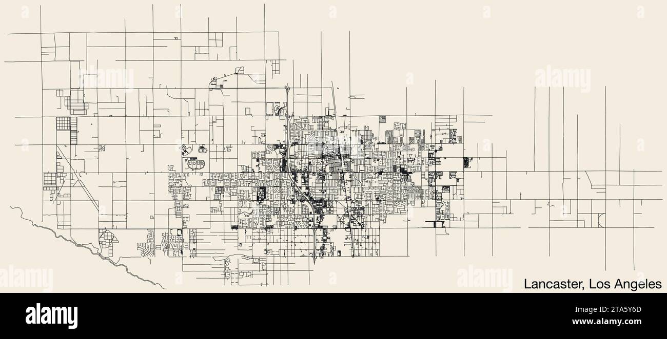 Street roads map of the CITY OF LANCASTER, LOS ANGELES CITY COUNCIL ...