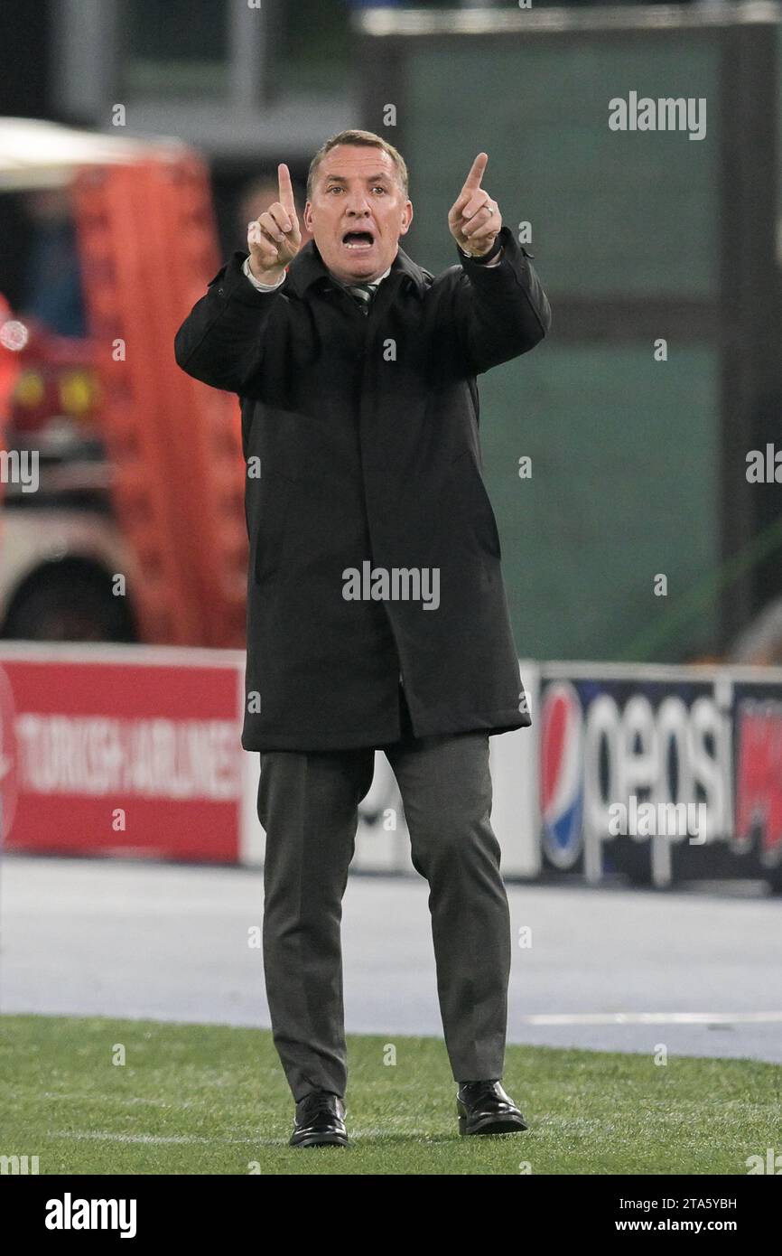 Rome, Italy, 28 Nov, 2023 Celtic Trainer Brendan Rodgers during the ...
