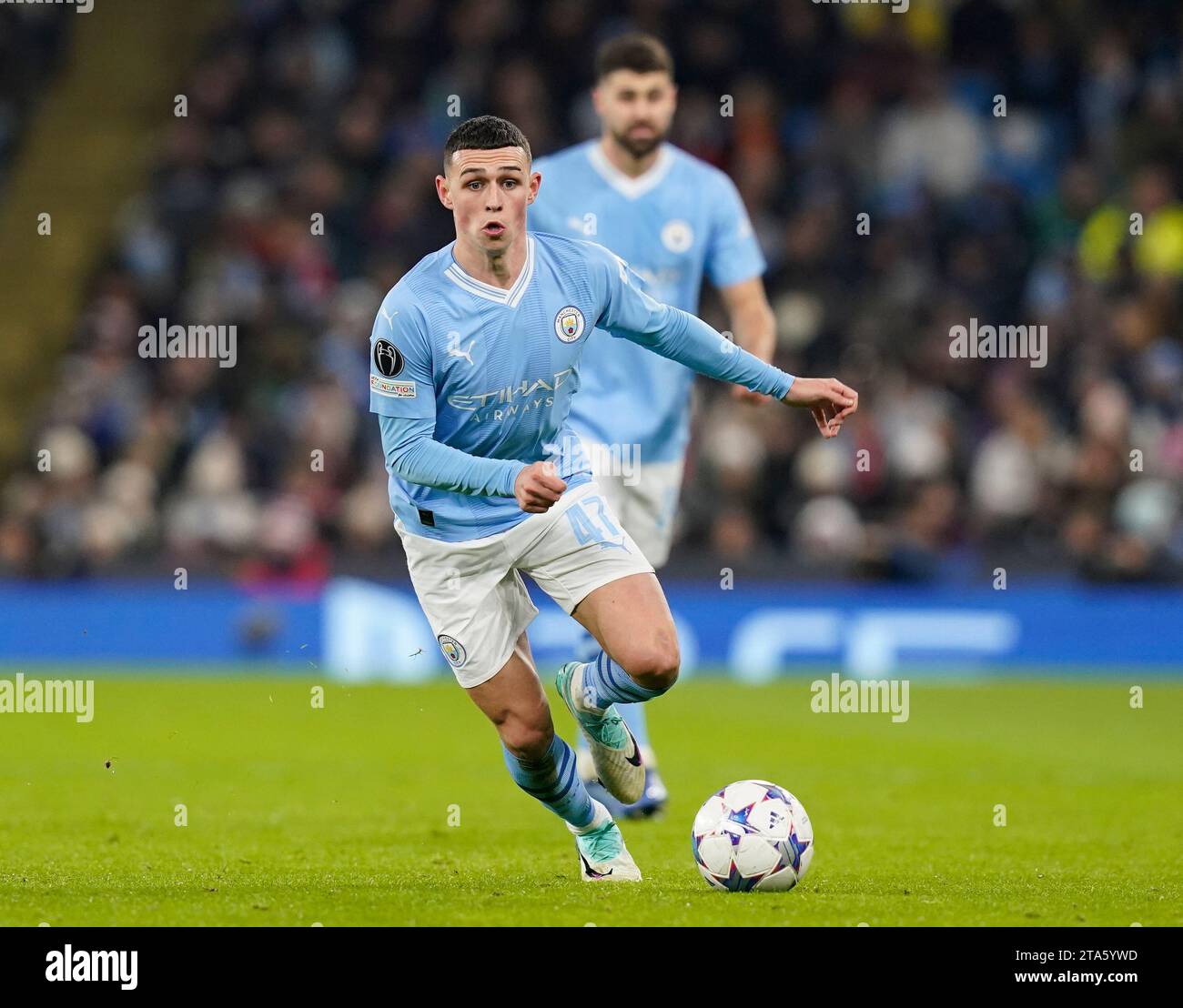 MANCHESTER, UK. 28th Nov, 2023. Phil Foden of Manchester City during ...