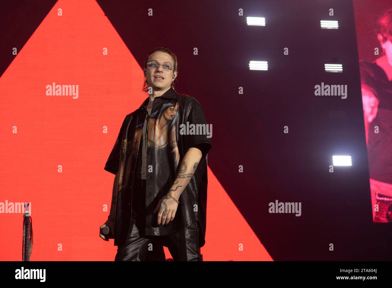 Filippo Maria Fanti, known as Irama, an Italian singer, rapper performs ...