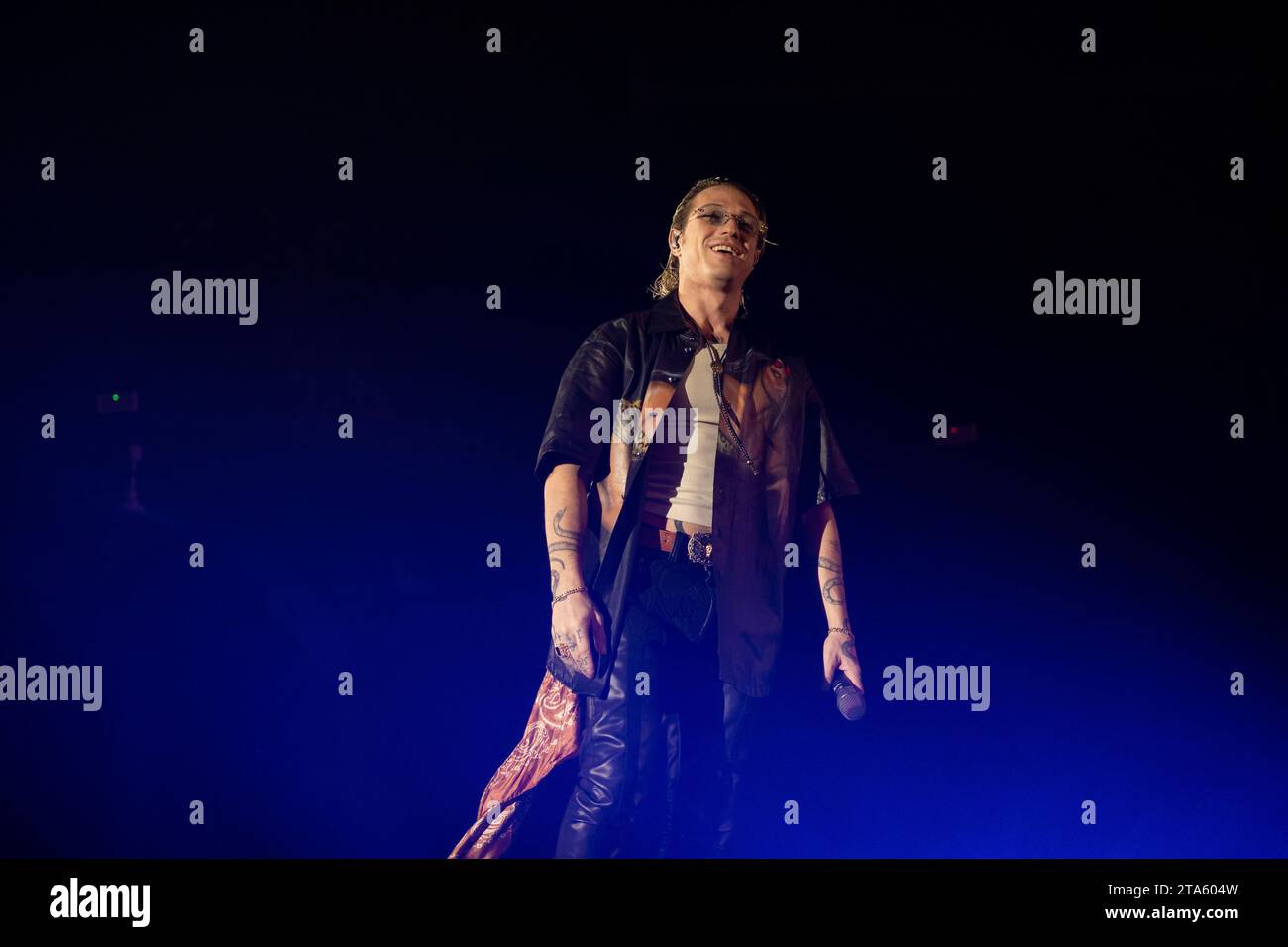 Filippo Maria Fanti, known as Irama, an Italian singer, rapper performs ...