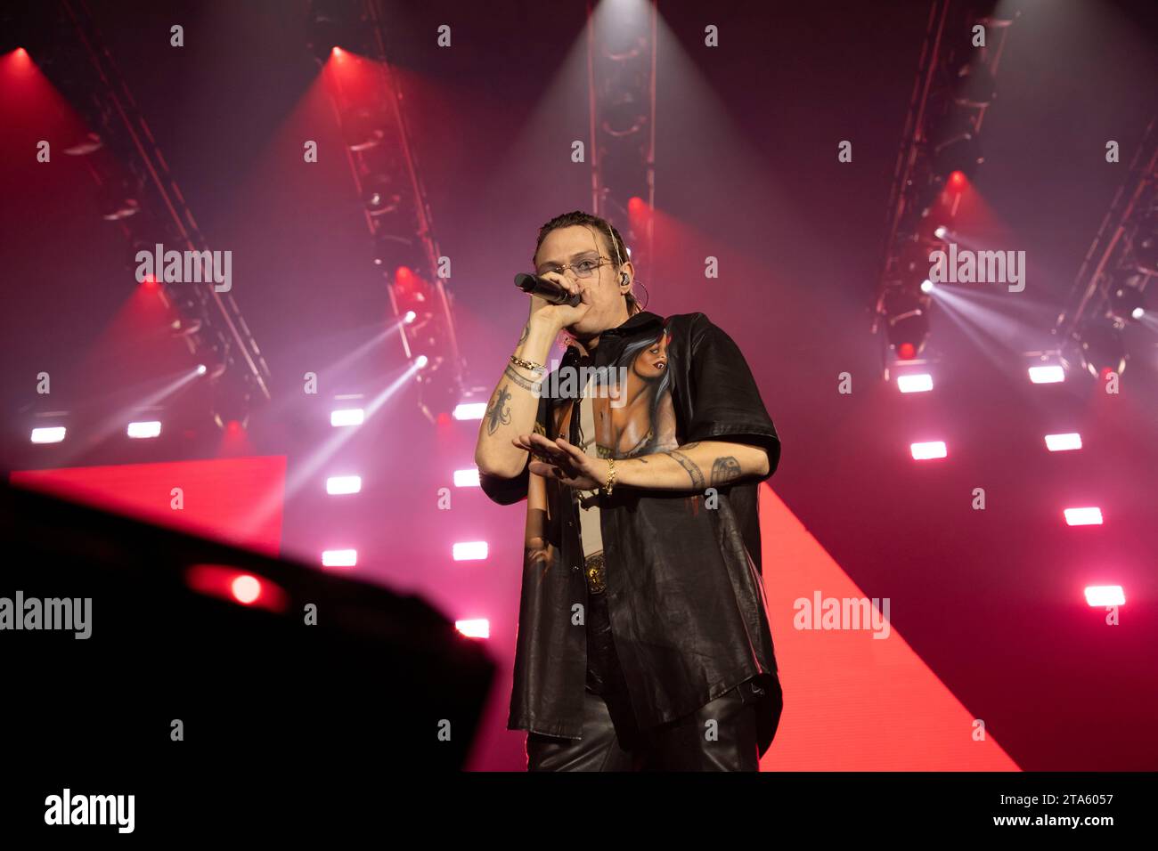 Filippo Maria Fanti, known as Irama, an Italian singer, rapper performs ...