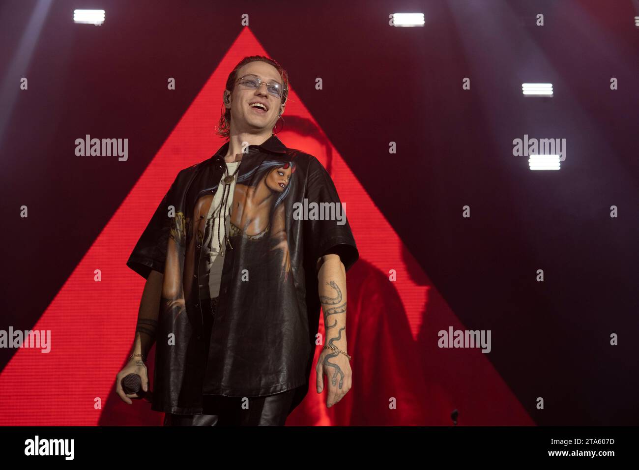 Filippo Maria Fanti, known as Irama, an Italian singer, rapper performs ...