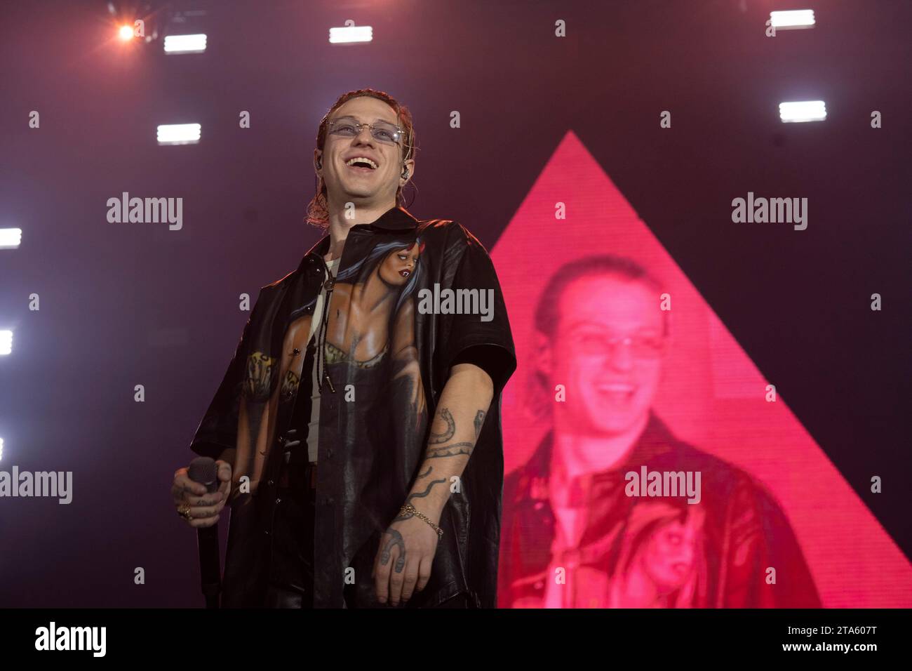 Filippo Maria Fanti, known as Irama, an Italian singer, rapper performs ...