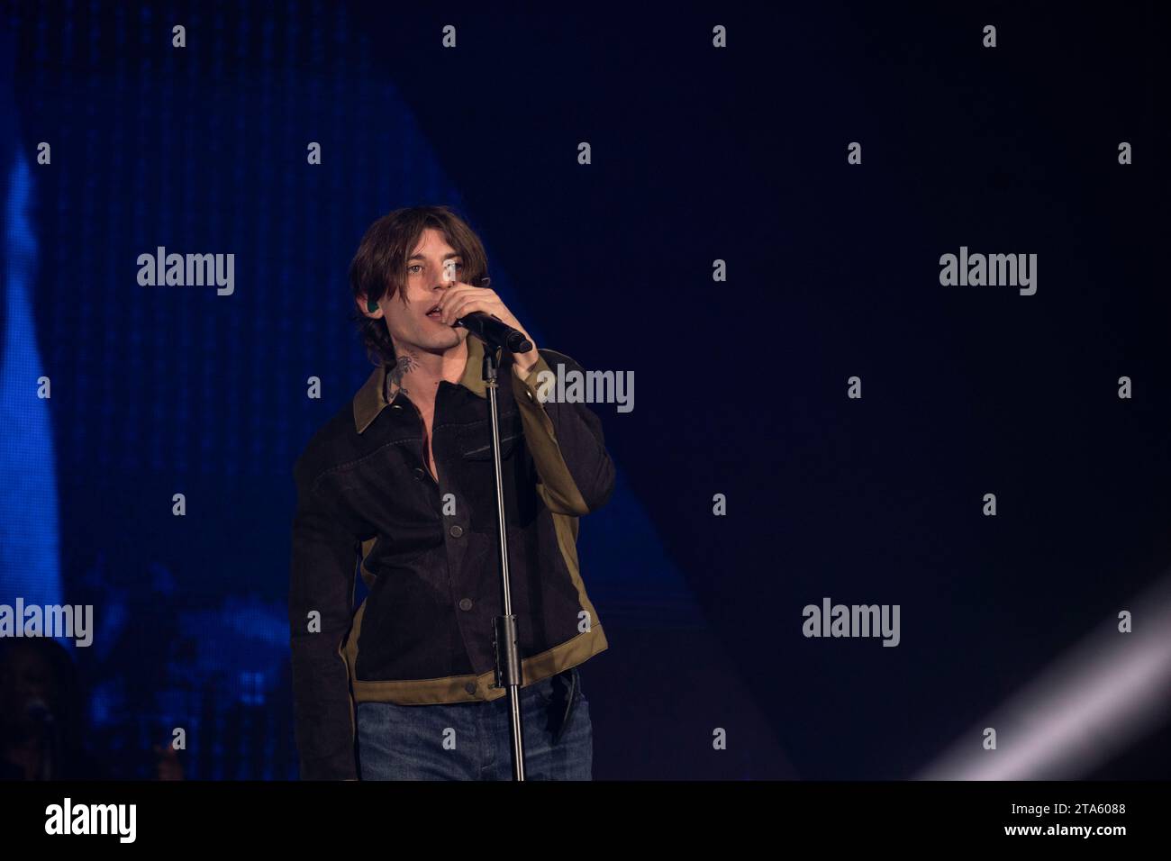 Mirko Manuele Martorana, known as Rkomi, an Italian rapper and ...