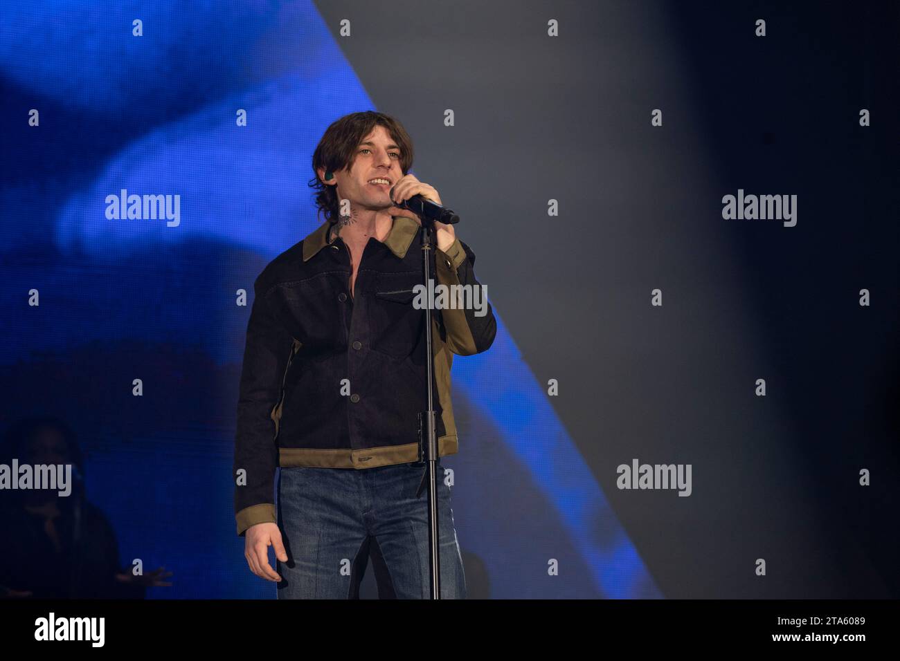 Mirko Manuele Martorana, known as Rkomi, an Italian rapper and ...