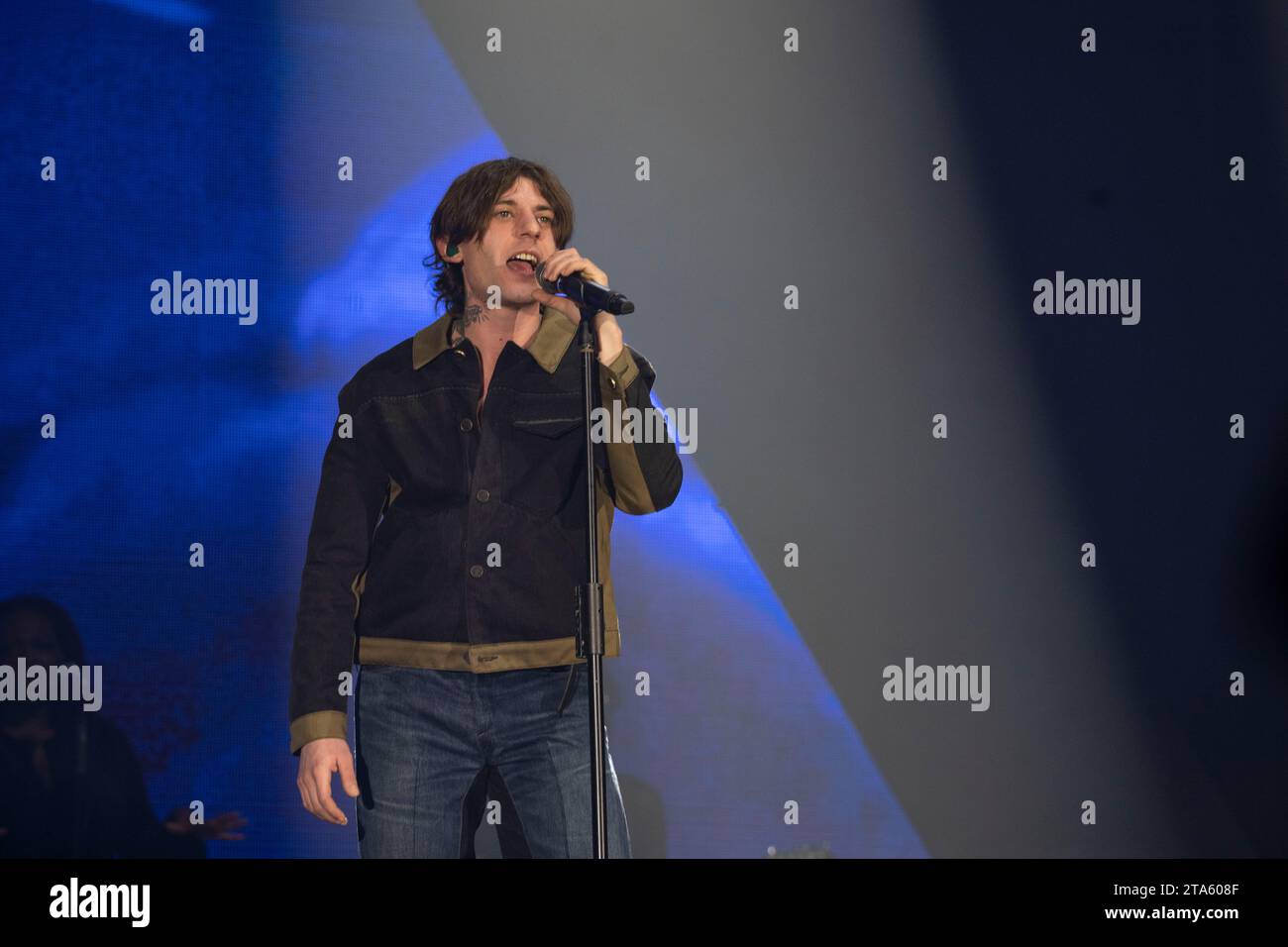 Mirko Manuele Martorana, known as Rkomi, an Italian rapper and ...