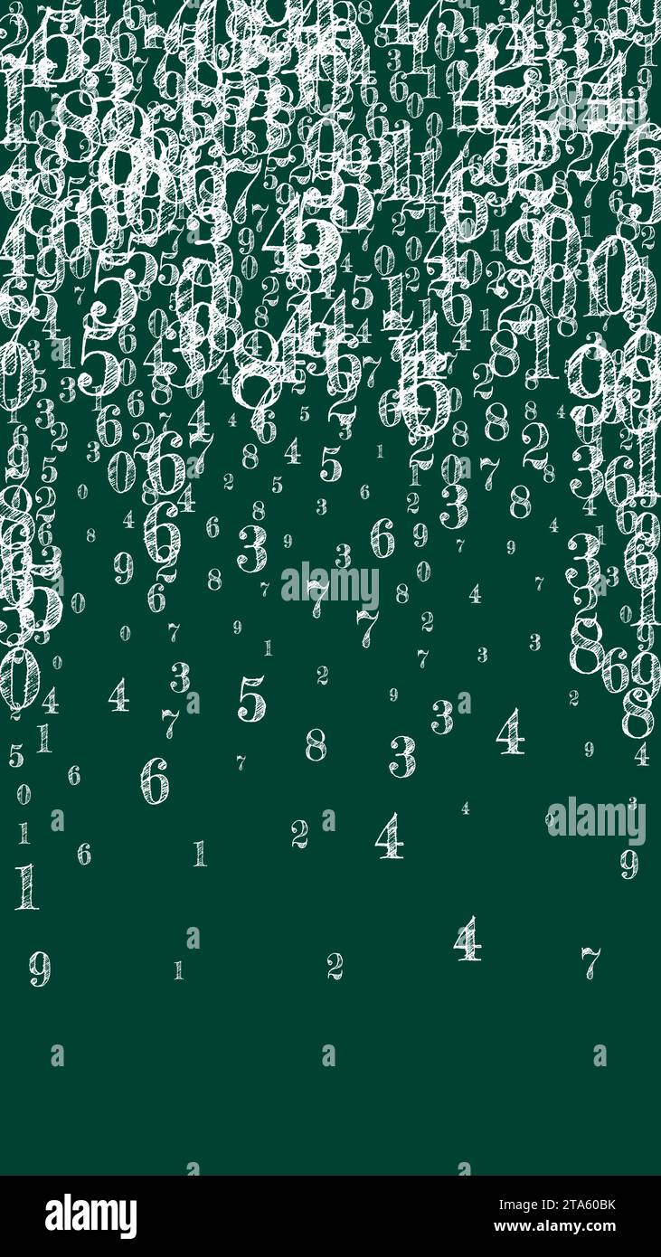 Flying digits and numbers. School math notebook cover. Back to school ...