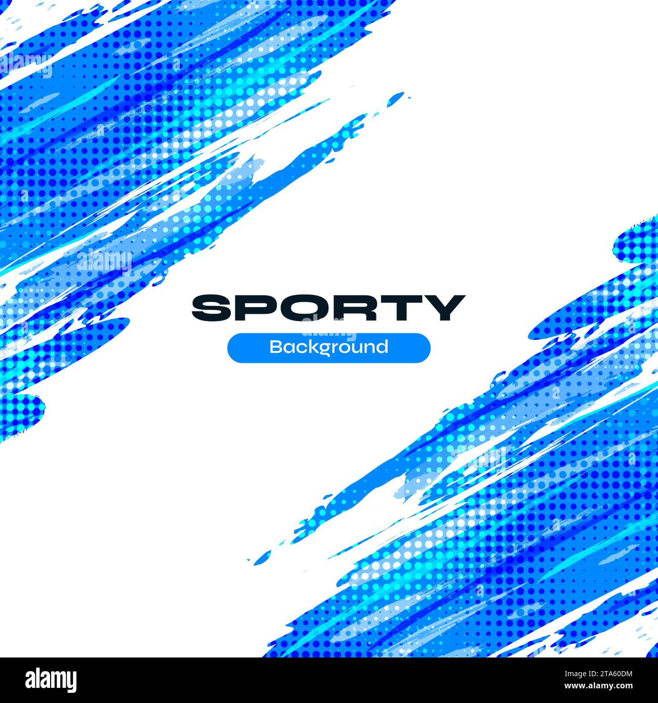 Abstract Blue Ocean Brush Background with Halftone Effect. Sport Banner ...
