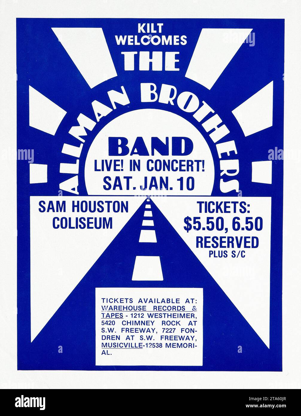 The Allman Brothers Band, Sam Houston Coliseum - Jan 10 1976 Houston ...
