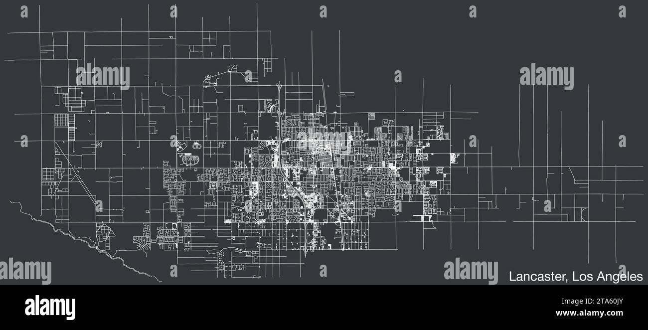 Street roads map of the CITY OF LANCASTER, LOS ANGELES CITY COUNCIL ...