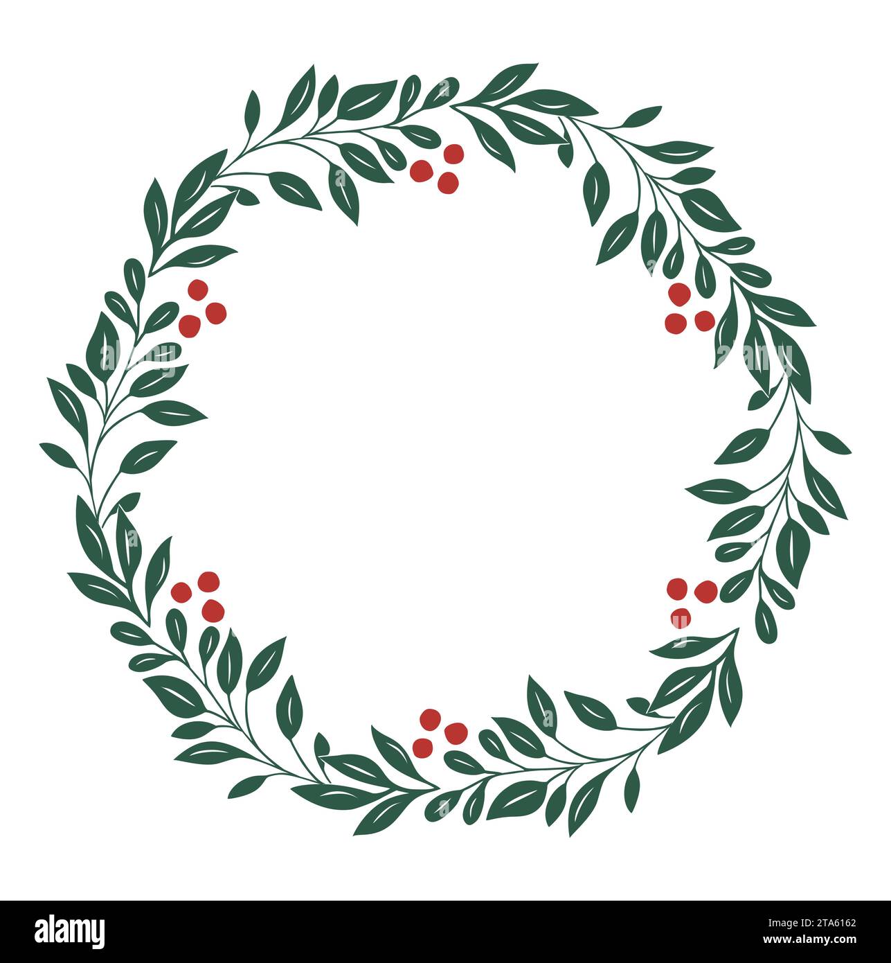Merry Christmas Wreath Vector Isolated On White Stock Vector Image And Art Alamy