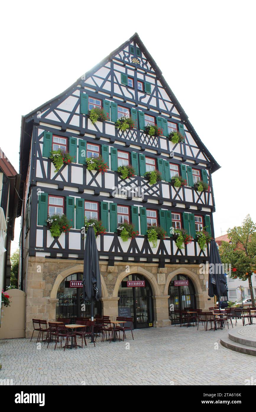Most beautiful half timbered house in southern germany hi-res stock ...