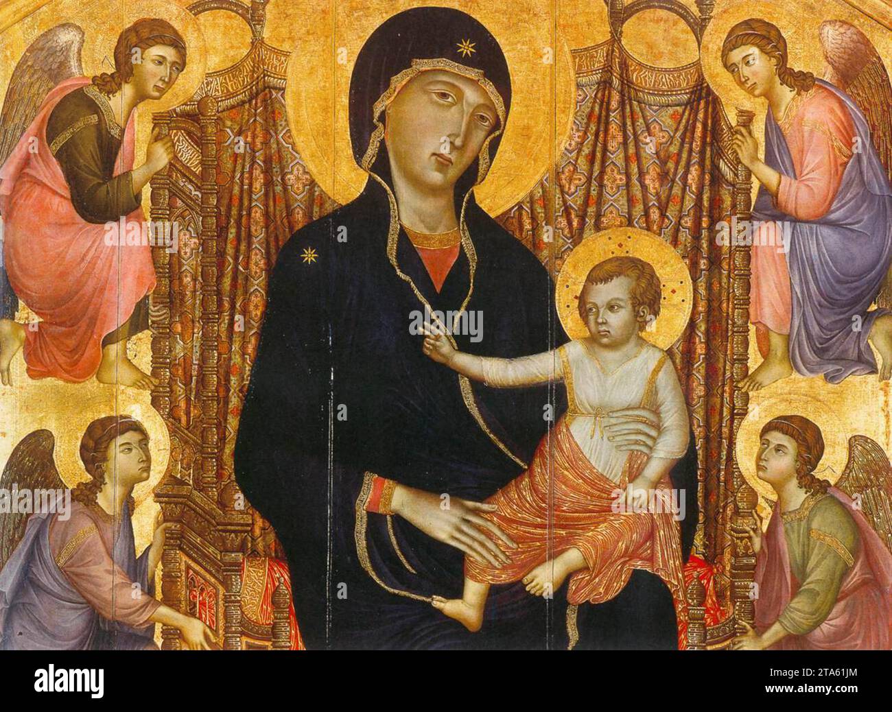 Rucellai Madonna (detail) 1285 by Duccio Di Buoninsegna Stock Photo - Alamy