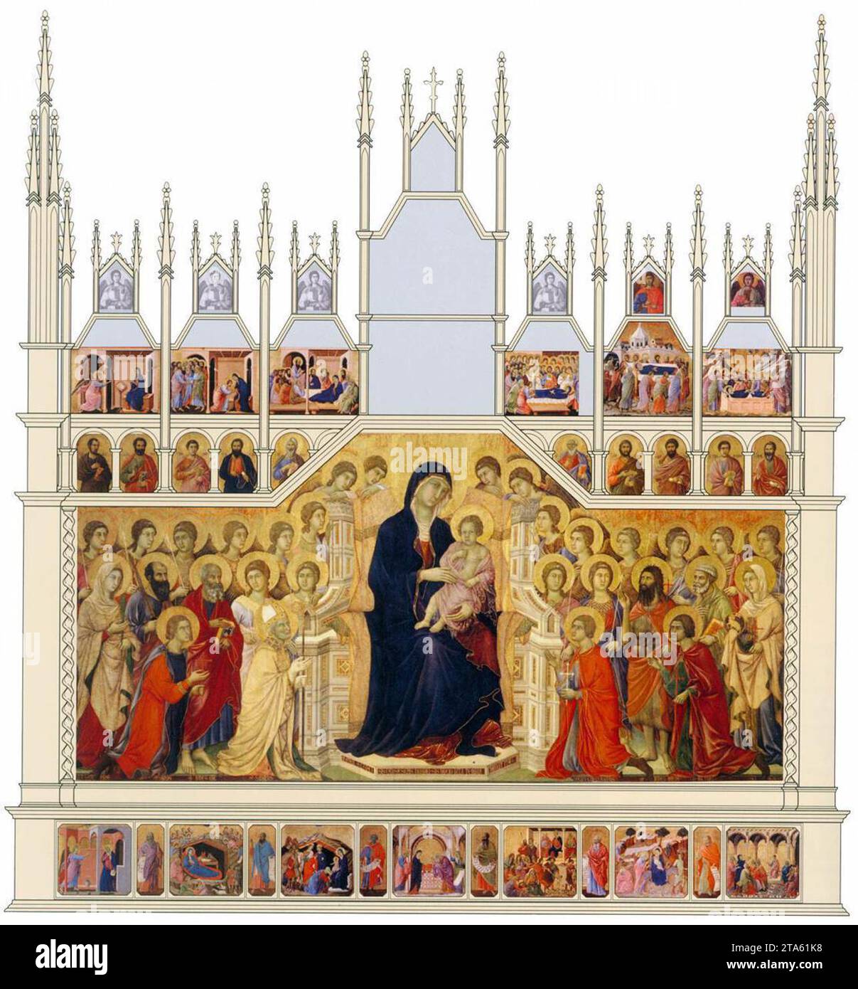 Reconstruction of the Maestà (front) - by Duccio Di Buoninsegna Stock Photo - Alamy