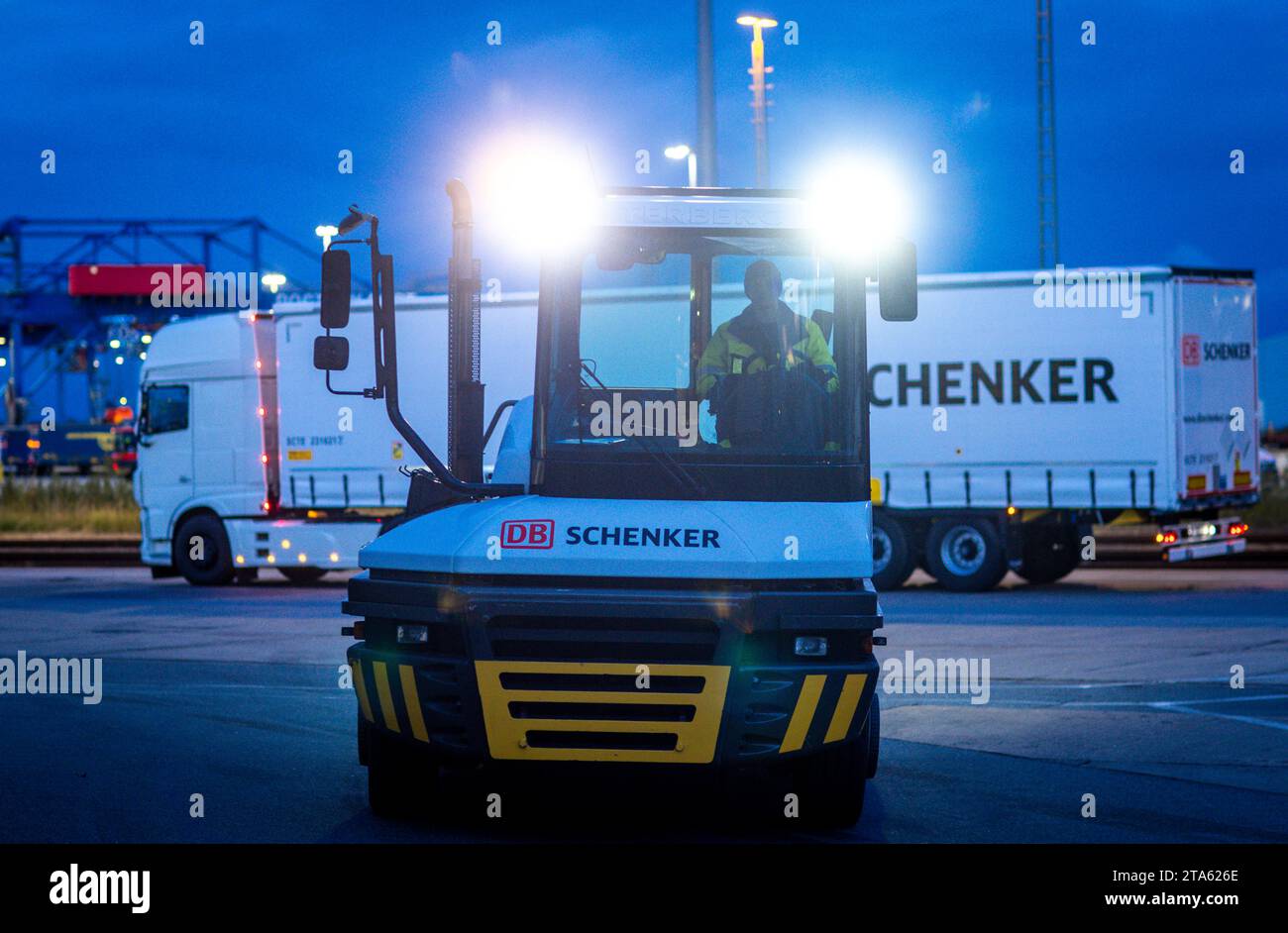 Rostock, Germany. 21st Nov, 2023. A DB Schenker logistics company's ...
