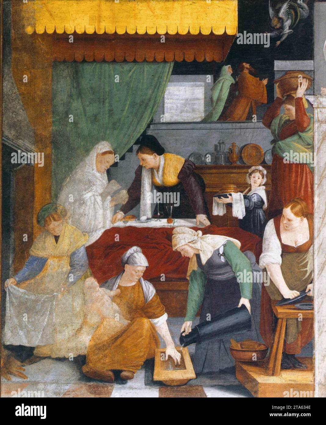 Scenes from the Life of Mary: The Birth of Mary 1533-34 by Gaudenzio ...