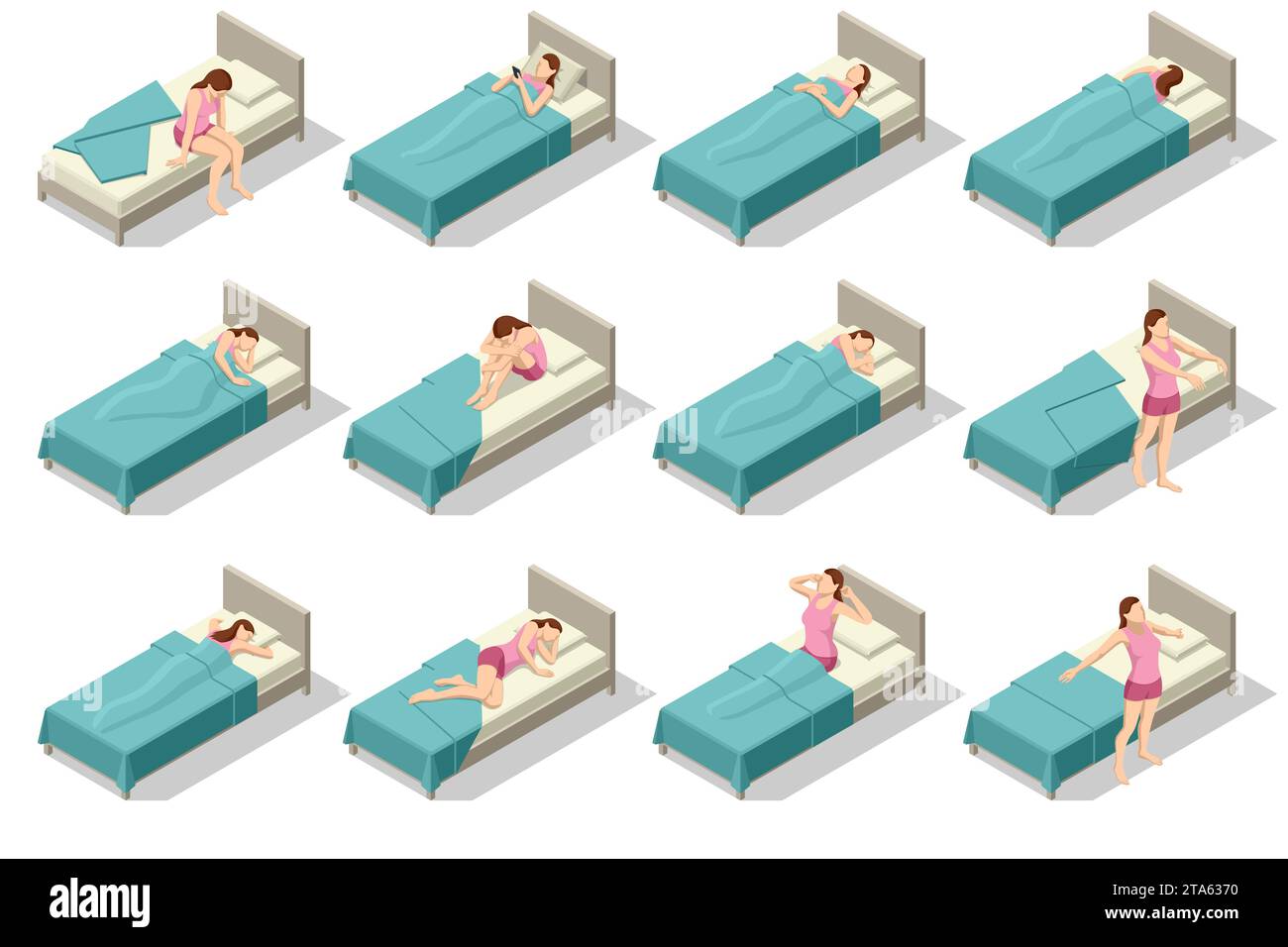 Bad sleep position Stock Vector Images - Alamy