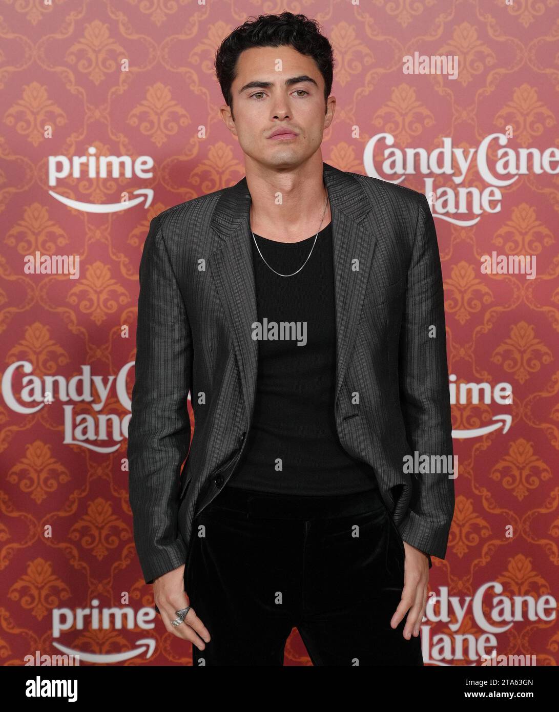 Darren Barnet arrives at the Amazon Prime Video's CANDY CANE LANE World ...