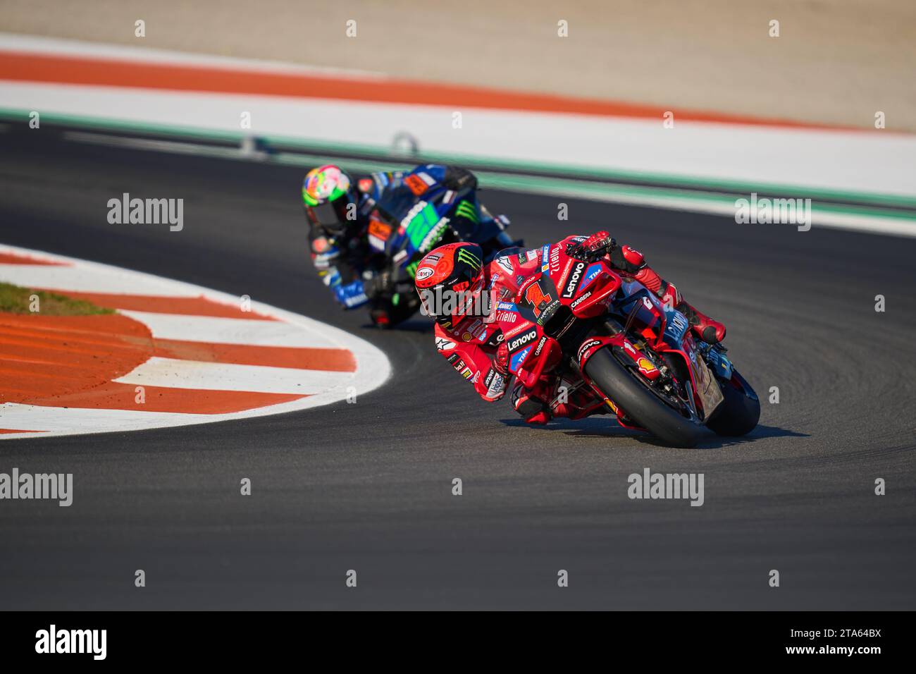 Francesco Bagnaia of Italy and Ducati Lenovo Team (Front) and Franco ...