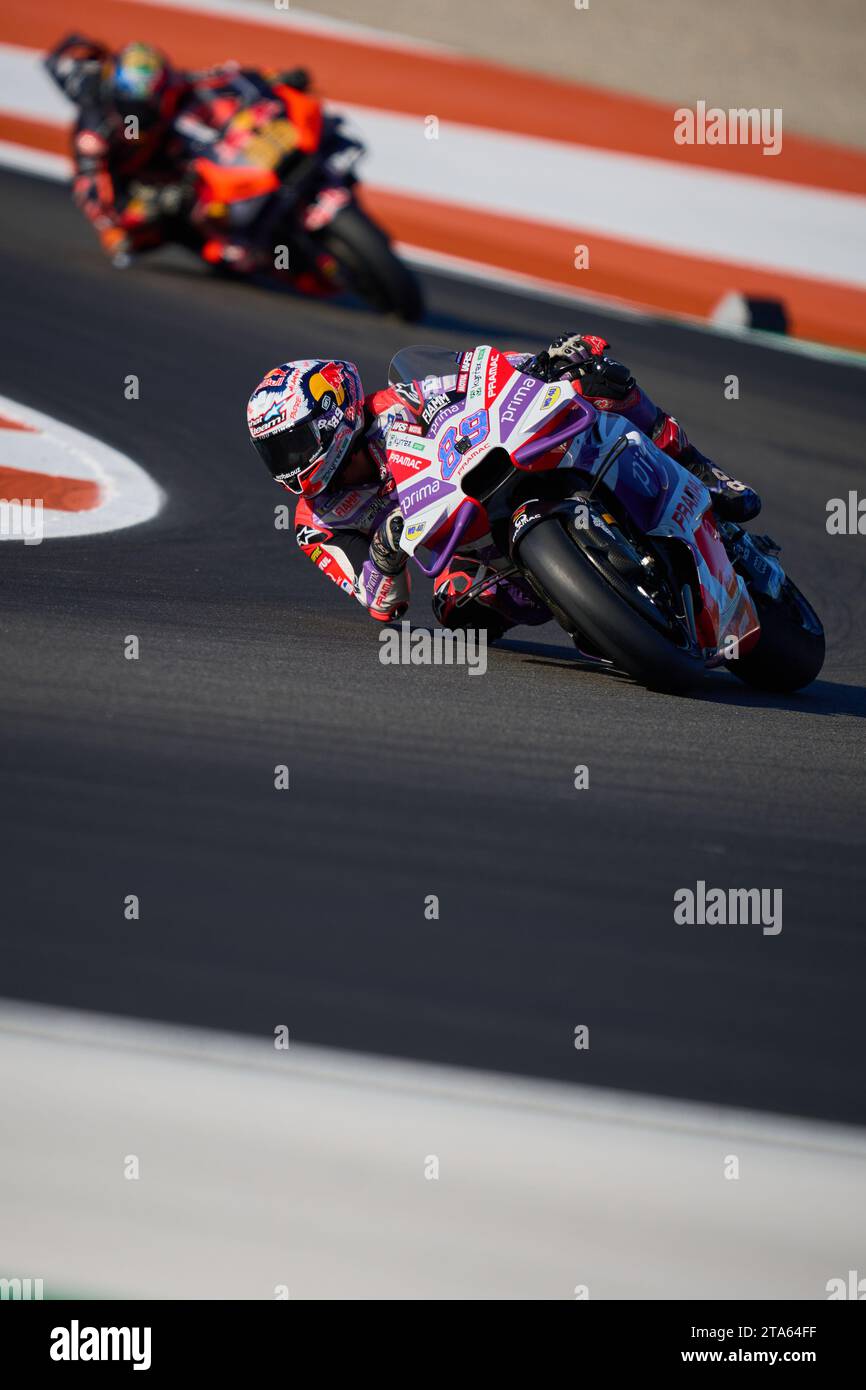 Jorge Martin of Spain and Prima Pramac Racing (Front) and Brad Binder ...