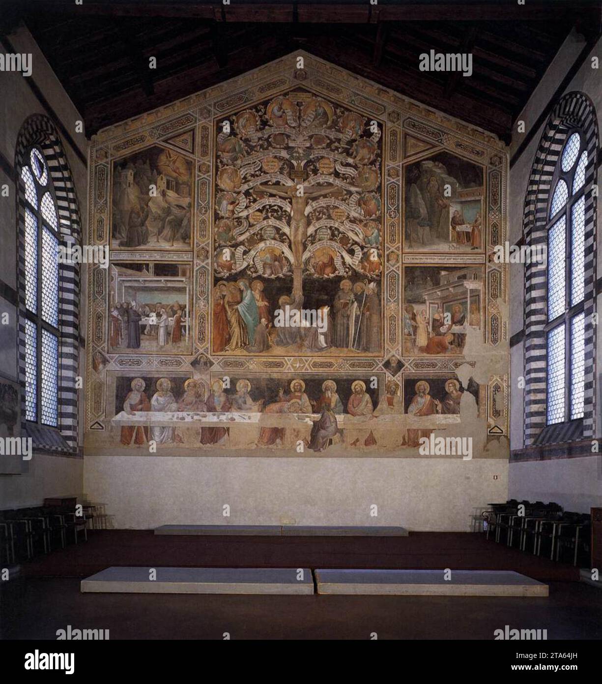 Last Supper, Tree of Life and Four Miracle Scenes c. 1360 by Taddeo ...