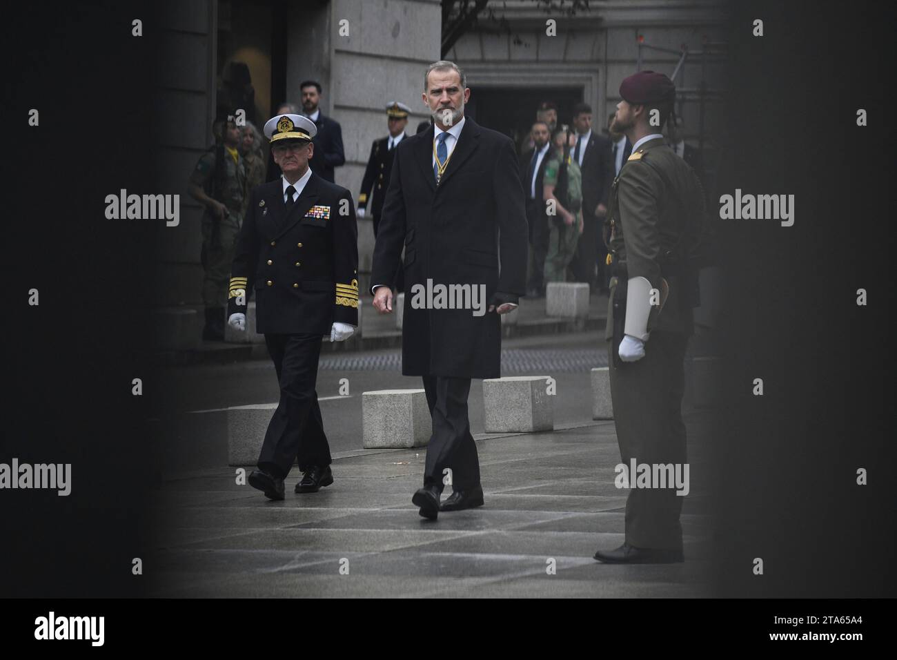 King Felipe VI on his arrival at the Solemn Opening Session of the ...