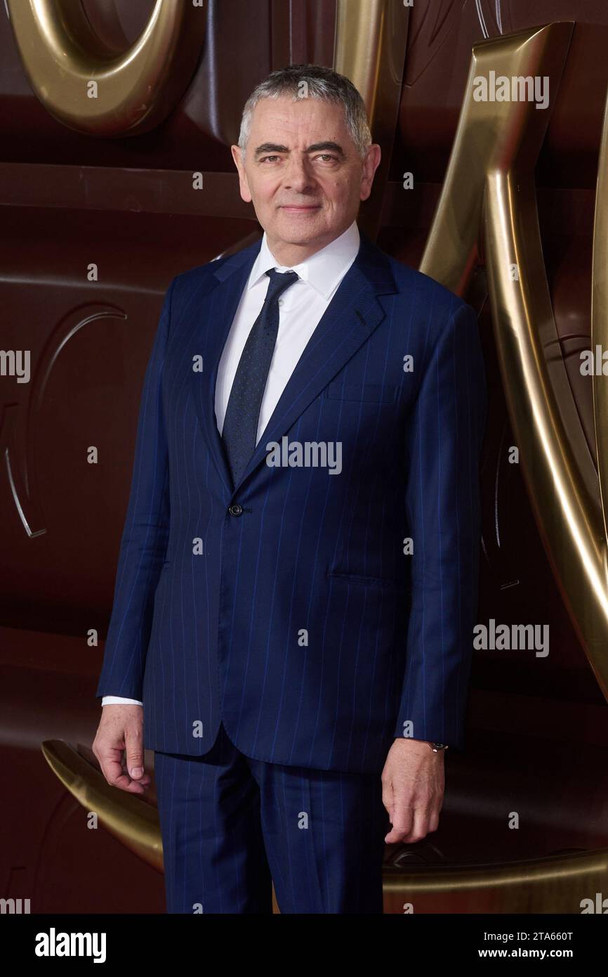 London, UK . 28 November, 2023 . Rowan Atkinson pictured at the World ...