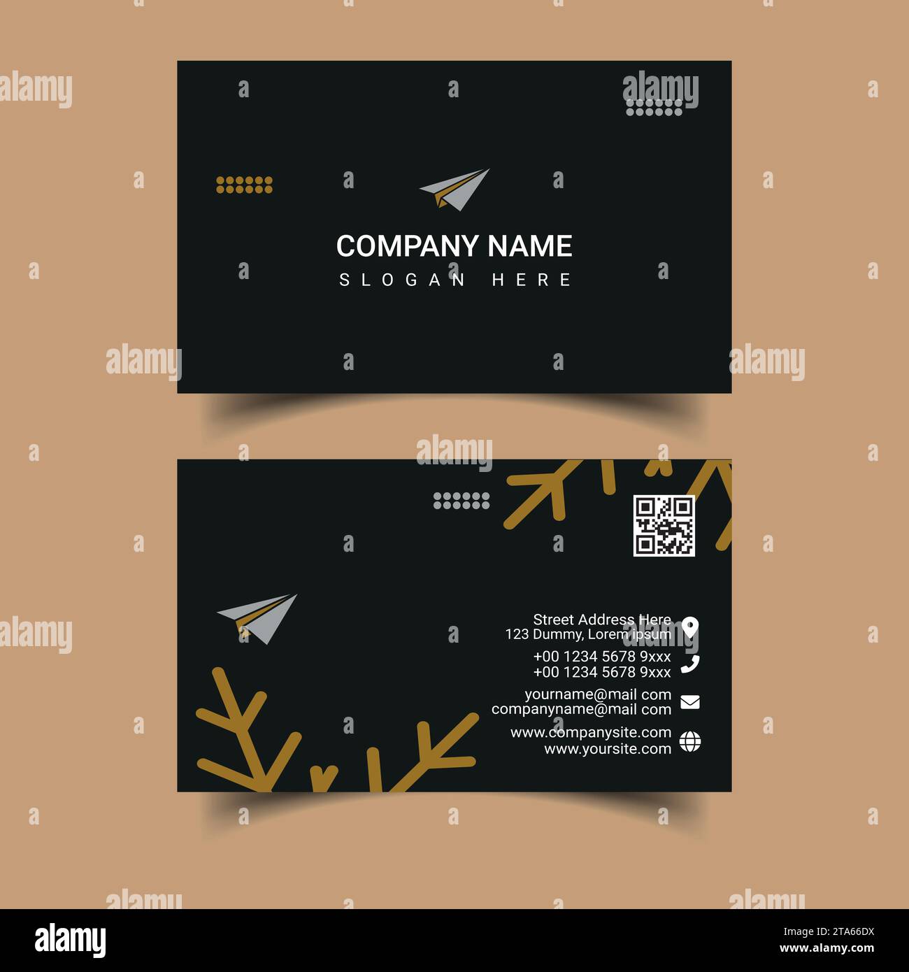 Professional business card design with minimal color. Compatible for ...