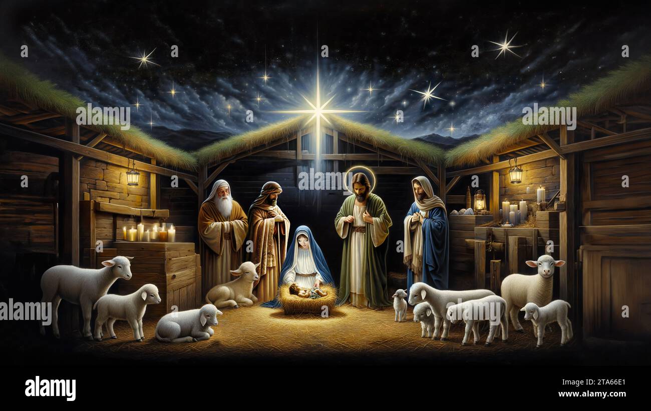 Mary joseph bethlehem painting hi-res stock photography and images - Alamy