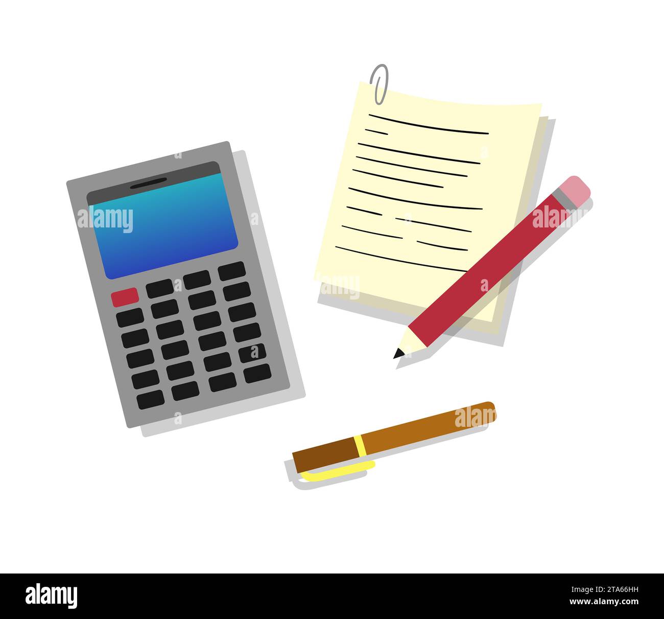 Desk papers flat Cut Out Stock Images & Pictures - Alamy