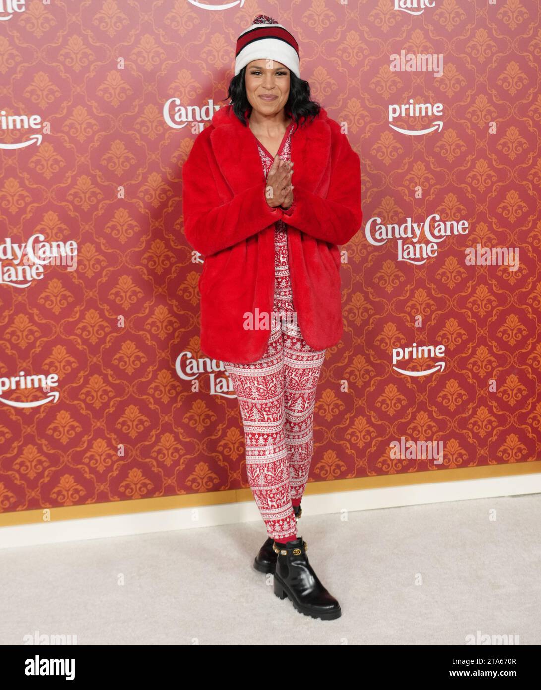 Los Angeles, USA. 28th Nov, 2023. Jordin Sparks arrives at the Amazon Prime Video's CANDY CANE ...